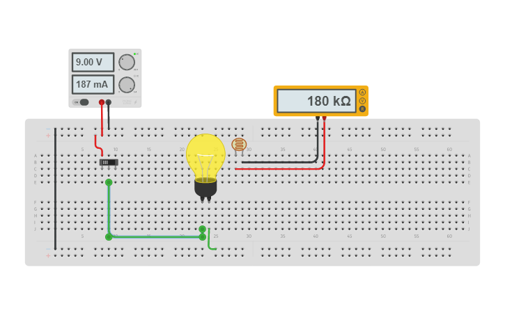 Circuit design LDR - Tinkercad
