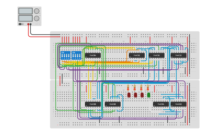 Circuit design Copy of 8 input 3 output (after modification) - Tinkercad