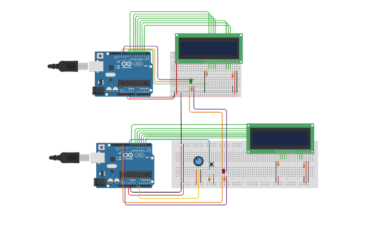 Circuit design Internet 6.66bits/s - Tinkercad