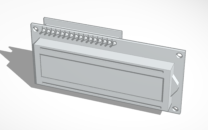 3D design LCD 1602 with I2C board - Tinkercad
