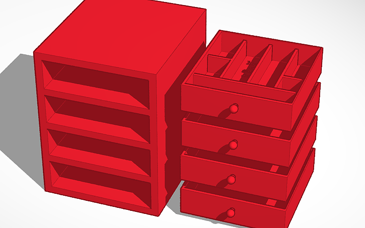 3D design desk organizer with drawers. - Tinkercad