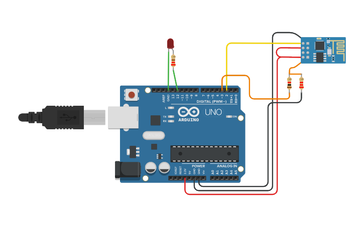 Circuit design esp module - Tinkercad