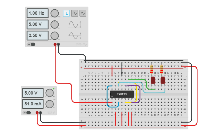 Circuit design 2 bit - Tinkercad