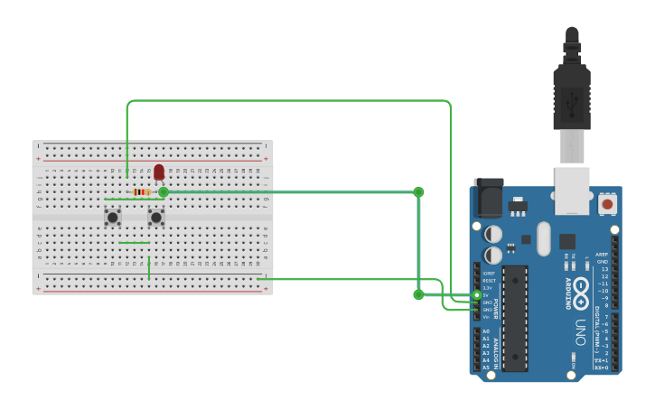Circuit design NOR GATE | Tinkercad