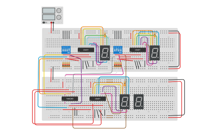 Circuit design Cod y Deco - Tinkercad