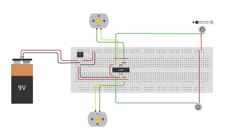 Circuit design line follower - Tinkercad