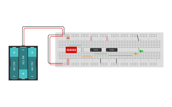 Circuit design 005 - Porta NOR | Tinkercad