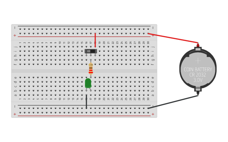 Circuit design protoboard | Tinkercad