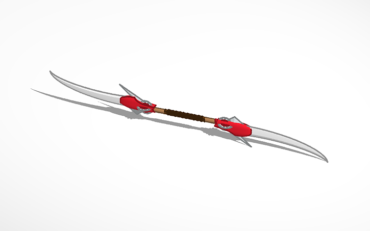3D design Fantasy Double-bladed Staff Weapon - Griffin Claw | Tinkercad