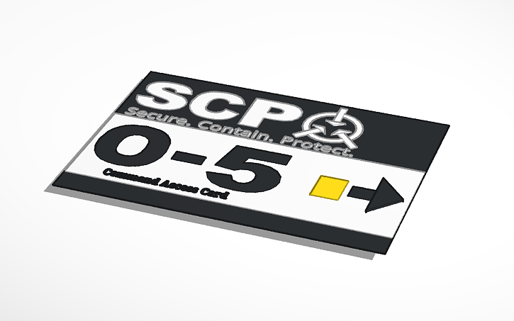 3D design SCP O-5 Command Access Card | Tinkercad