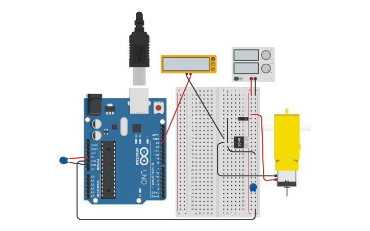 Circuit design Video Example: MOSFET transistor - Tinkercad