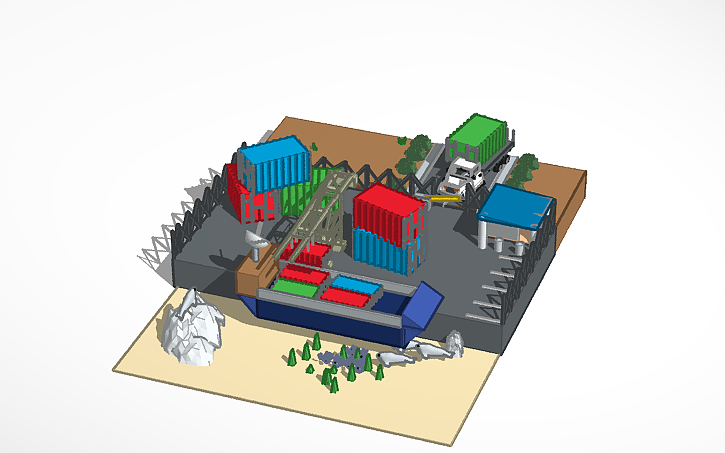 3D design shipping yard | Tinkercad