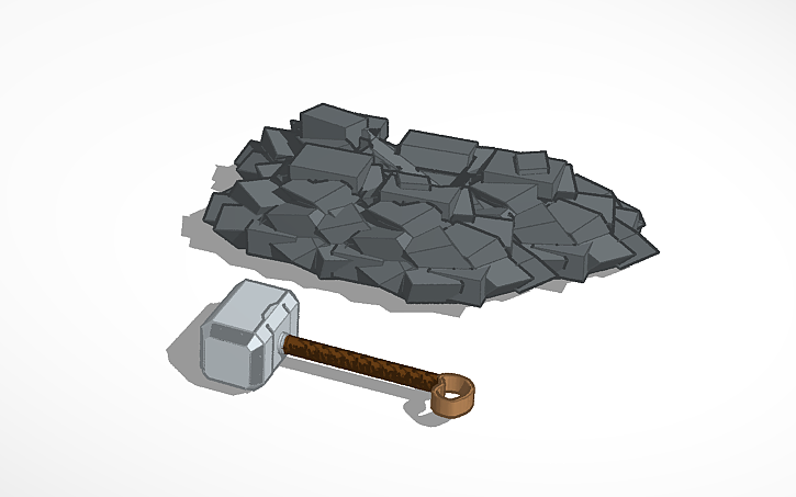 3D design Mjölnir paper wheight - Tinkercad