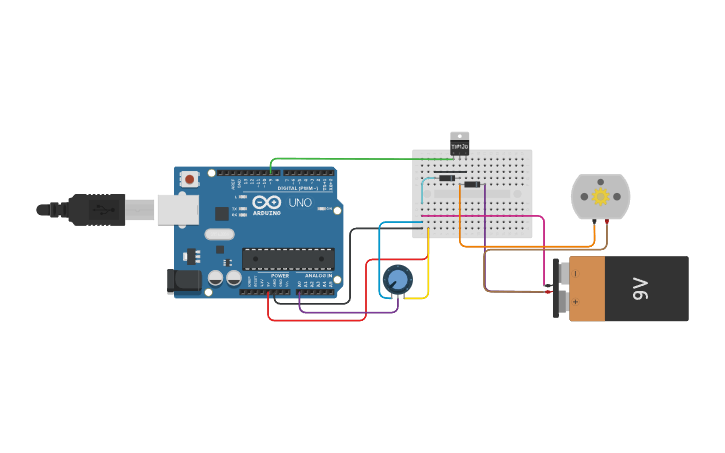 Circuit design Mengatur kecepatan motor penggerak menggunakan potensio ...