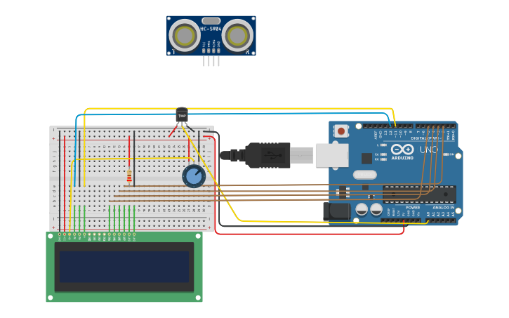 Circuit design SENSOR DE TEMPERATURA + MATHEUS LIMA | Tinkercad