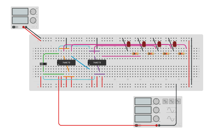 Circuit Design Asynchronous Up Counter Tinkercad