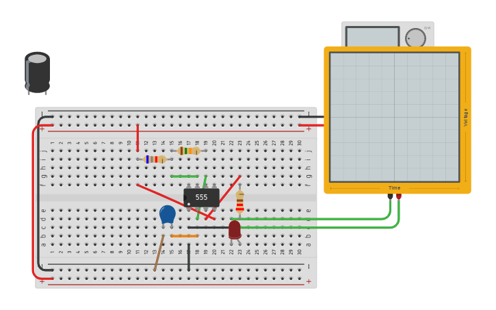 Circuit design capacitor 0.01 - Tinkercad