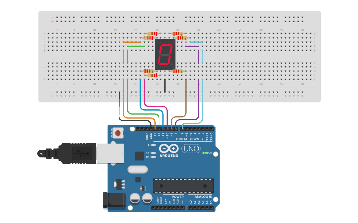 Circuit design PRÁCTICA 1. FUNCIONAMIENTO DEL DISPLAY 7 SEGMENTOS E.Y.E ...