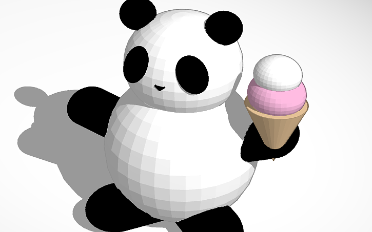 3D design panda panda - Tinkercad