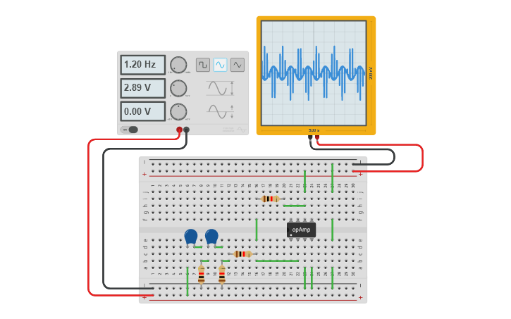 Circuit design Transistor RC Phase Shift - Tinkercad
