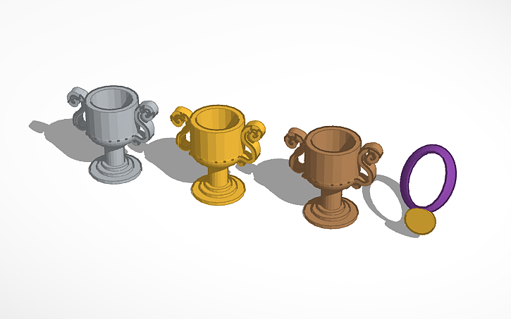 3D design these are the trophies and medal for the fnaf oc contest ...