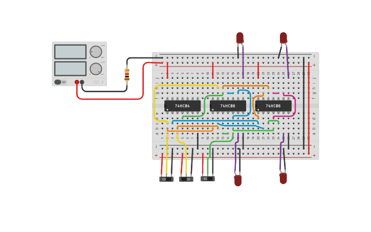 Circuit design 2 to 4 Decoder - Tinkercad