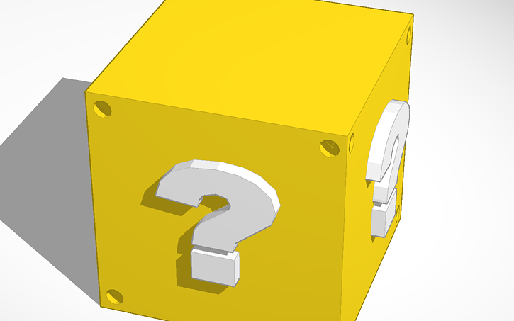 3D design super mario mystery block - Tinkercad