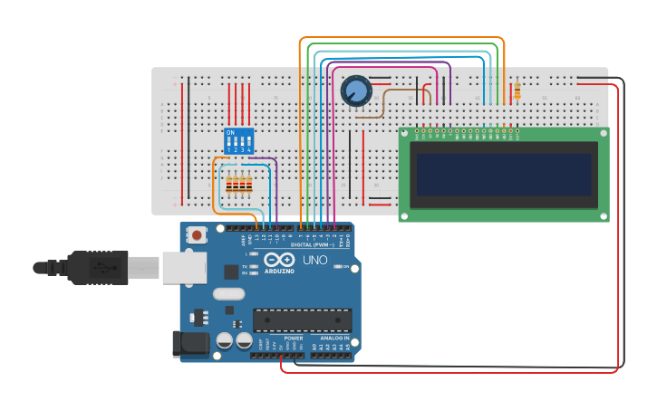 Circuit design Smart Notice board - Tinkercad