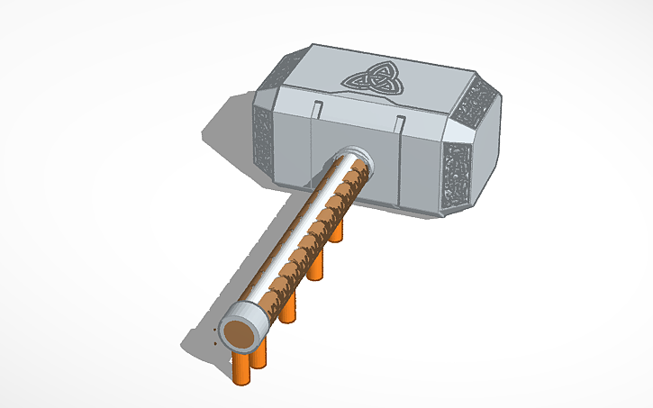 3D design thors hammer - Tinkercad