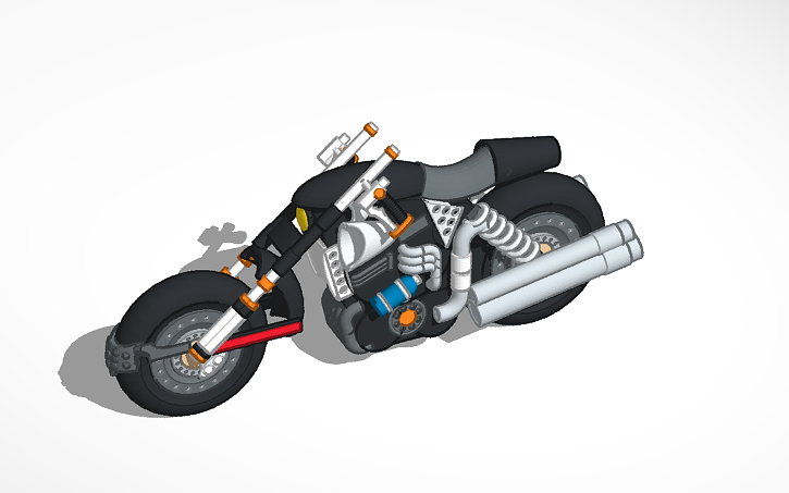 3D design awesome motorcycle - Tinkercad