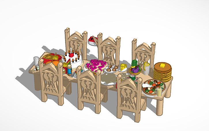 3D design Dinner Table - Tinkercad