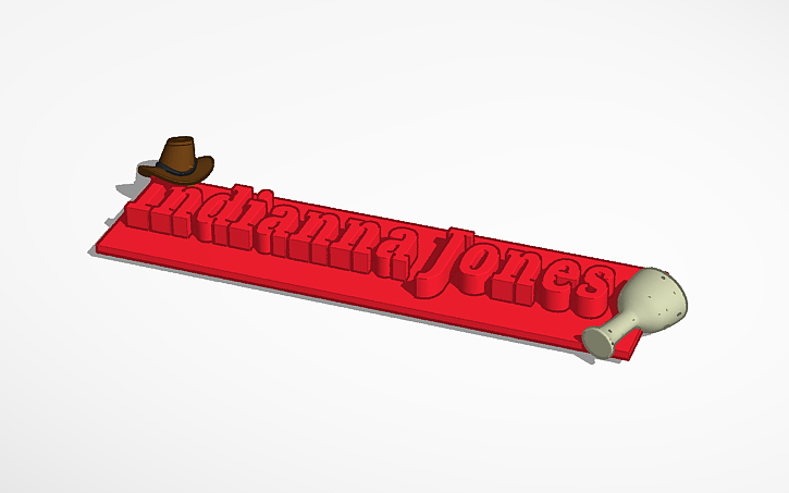 3D design Indiana Jones Sign - Tinkercad