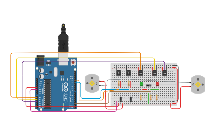 Circuit design invernadero para granja con arduino - Tinkercad