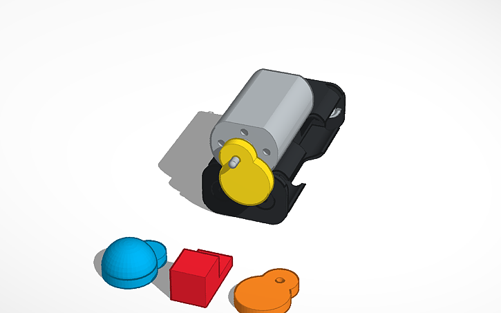 3D design Counterweight for DC Motor with AA battery Holder - Tinkercad