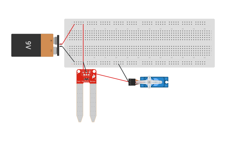 Circuit design Soil Moisture Sensor - Tinkercad