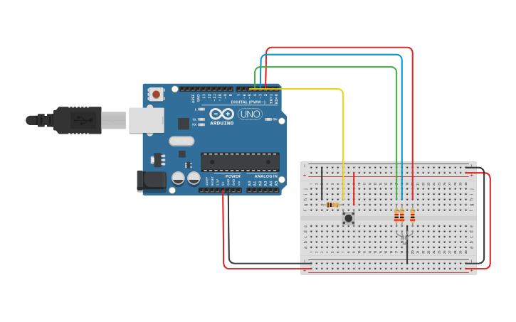 Circuit design Practica 4 Arduino | Tinkercad