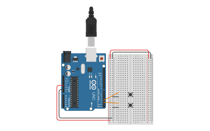 Circuit design Count to 10 interrupts | Tinkercad