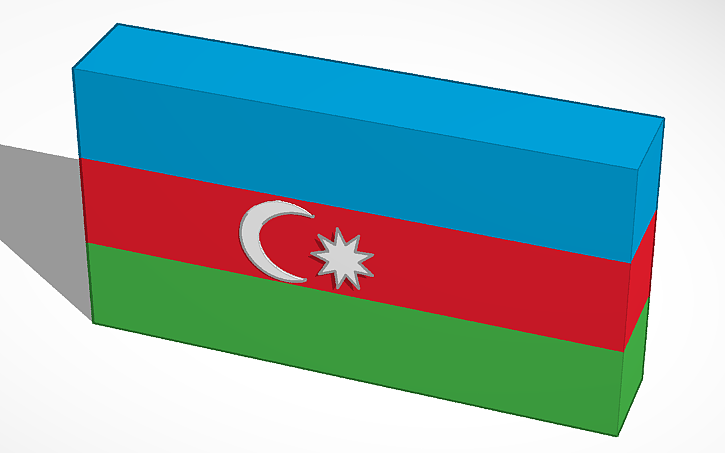 3D design Azerbaijan Flag - Tinkercad