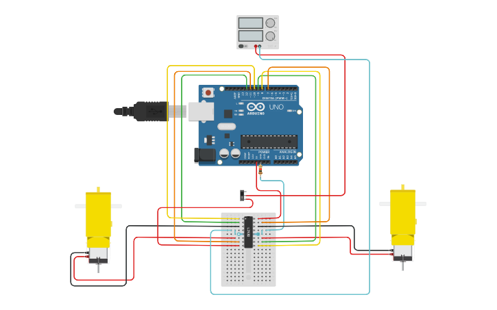 Circuit design Robot Seguidor De Linea | Tinkercad
