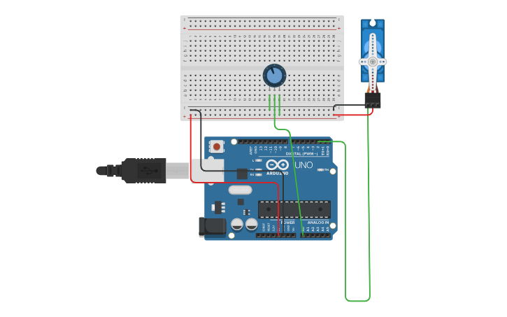 Circuit design Servo servo - Tinkercad