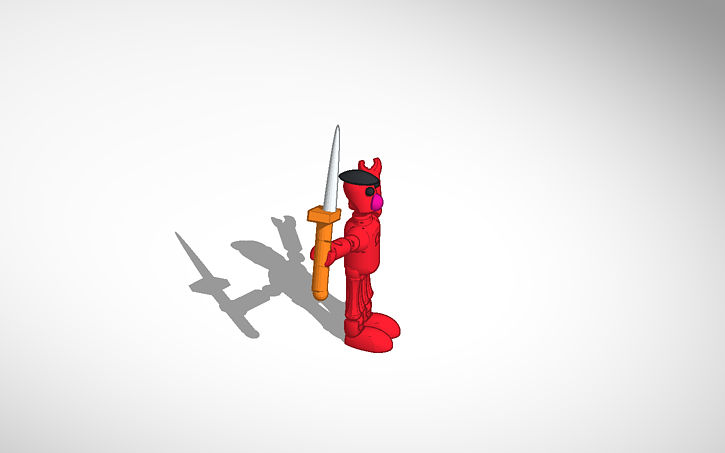 3D design human figure with a sword - Tinkercad