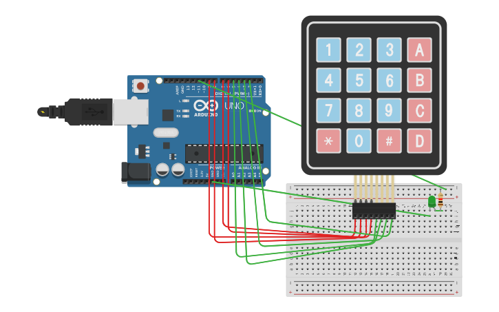 Circuit design keypad - Tinkercad