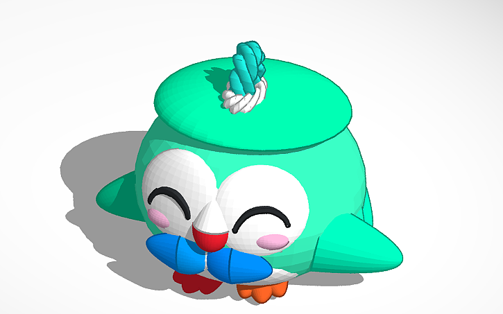 3D design husian Rowlet SHINY | Tinkercad