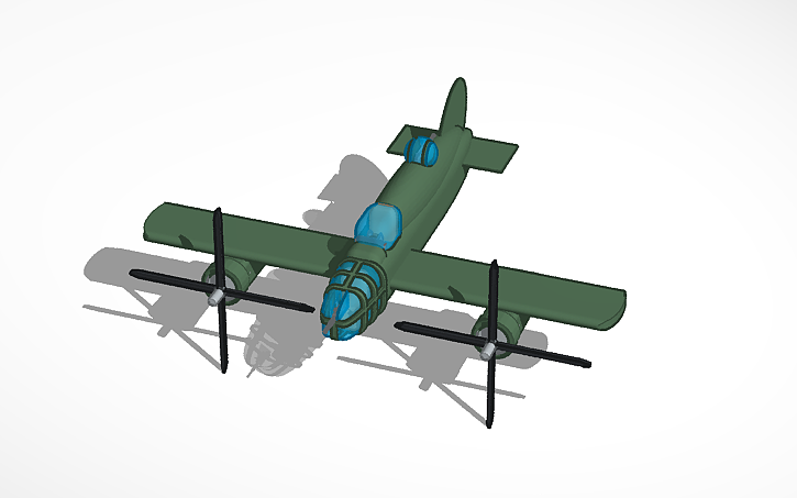 3D design bomber plane - Tinkercad