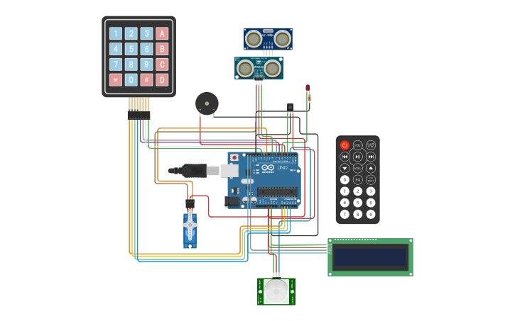 Circuit design Copy of Smart System Parking Gate - Tinkercad
