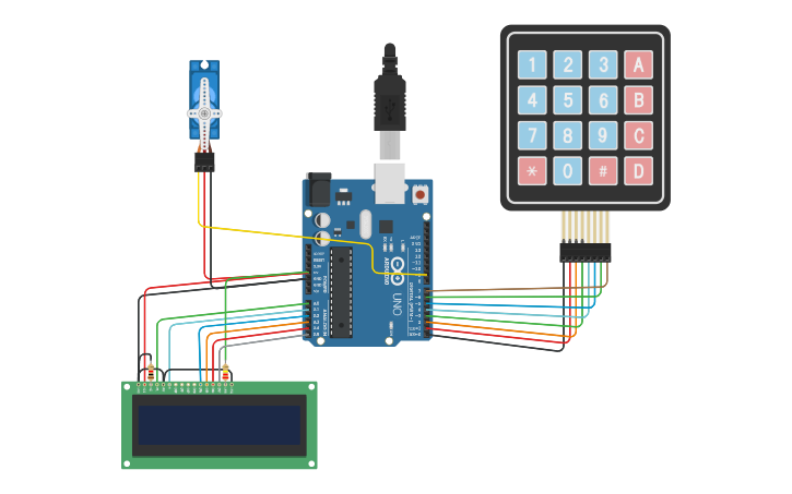Circuit design Digital Keypad Security Door Lock - Tinkercad