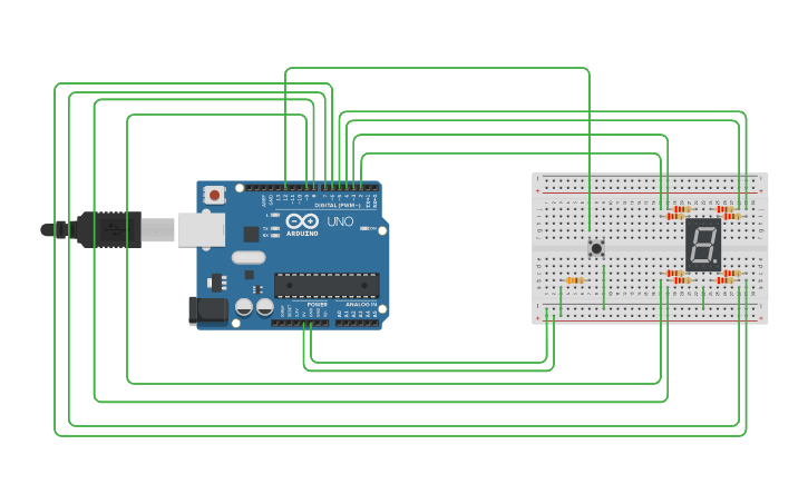 Circuit design 7 SEGMENTOS | Tinkercad