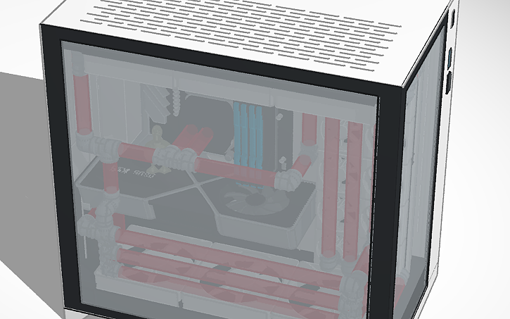 3D design Liquid Cooling Gaming PC - Tinkercad