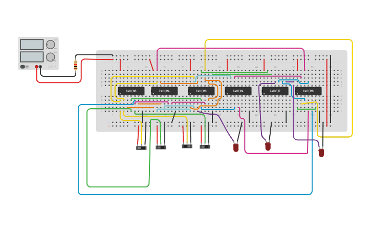 Circuit Design 2 Bit Magnitude Comparator Tinkercad