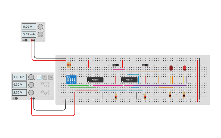 Circuit design SR FF USING NAND GATE - Tinkercad